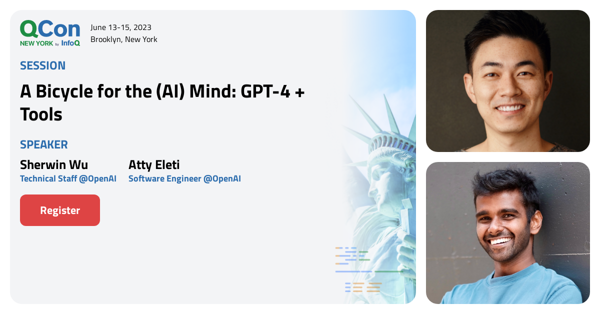 QCon New York 2023 | A Bicycle for the (AI) Mind: GPT-4 + Tools